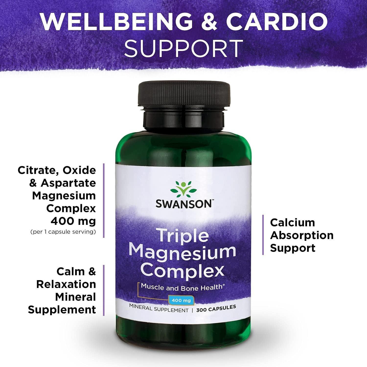 Swanson Triple Magnesium Complex - Mineral Supplement - Natural Support ...