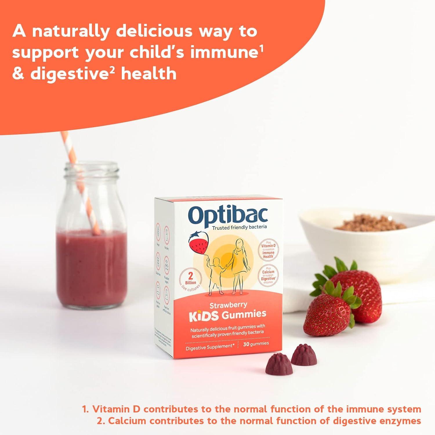 Optibac Kids Probiotic with Vitamin D, Calcium & 2 Billion Bacterial ...