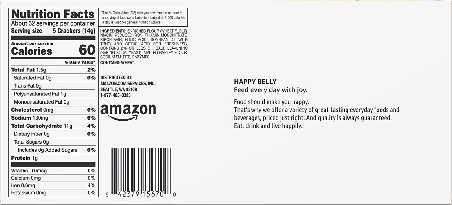 Happy Belly Original Saltine Crackers - 16 Ounce | Amazon Brand | Buy ...