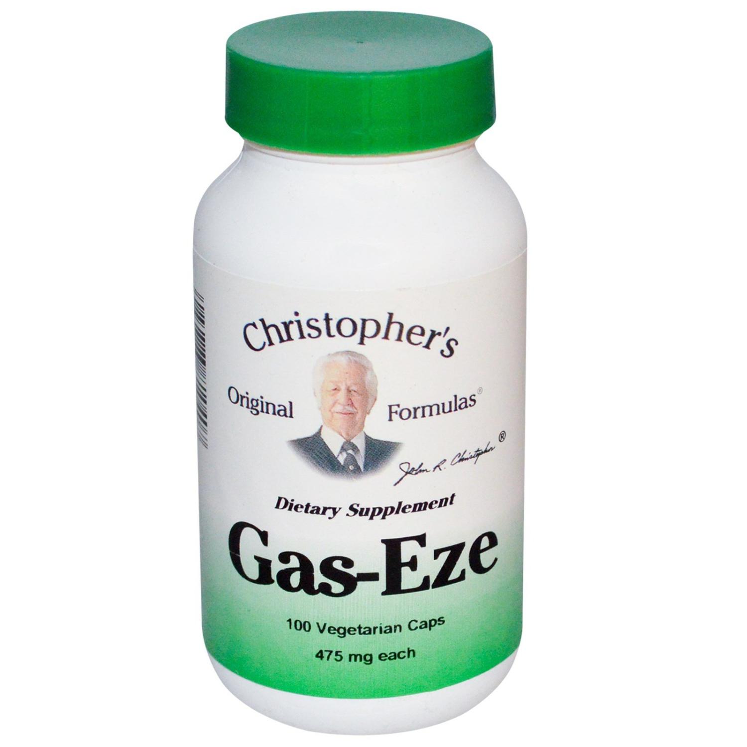 Dr. Christopher's Gas-Eze Formula 100 Veg Caps - Natural Relief for Gas & Bloating | Buy Now ...