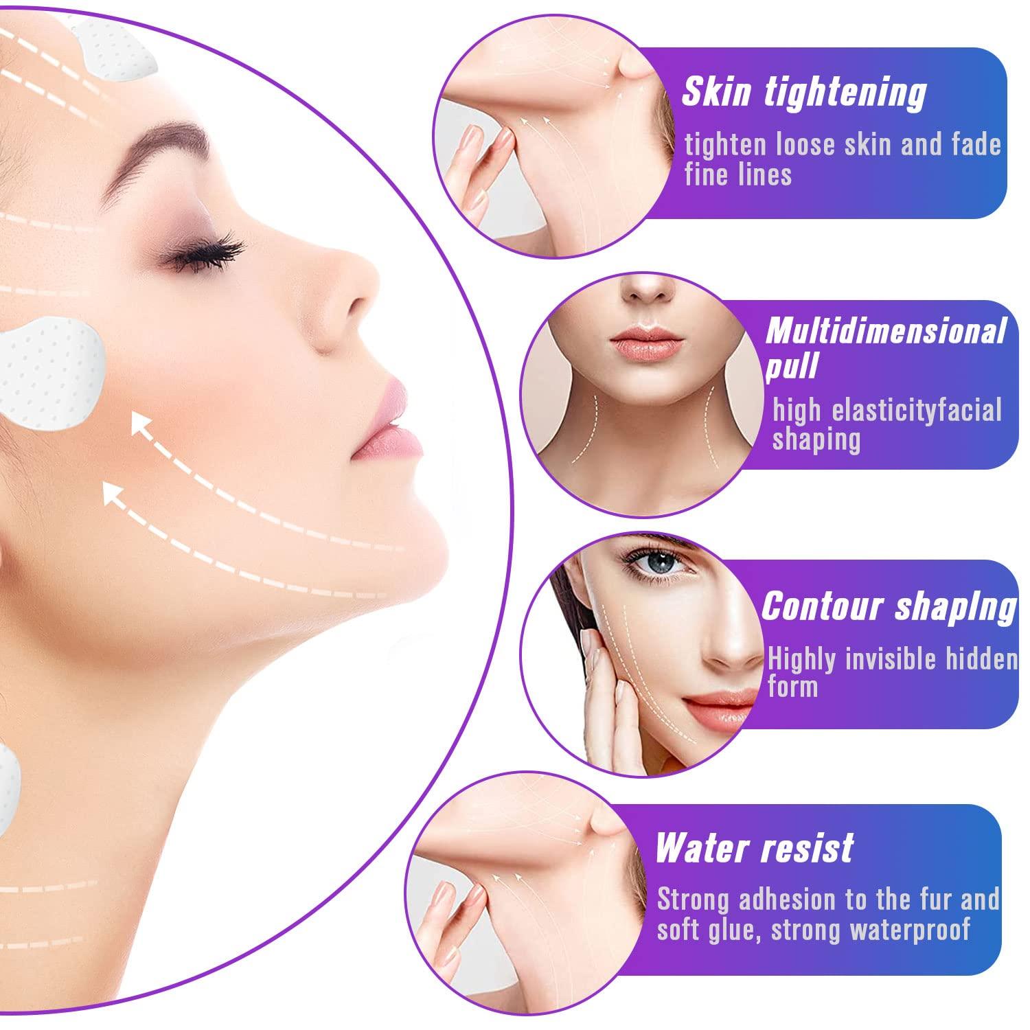 60 Pieces Face Lifting Tape | Instant Invisible Face Lift Stickers ...