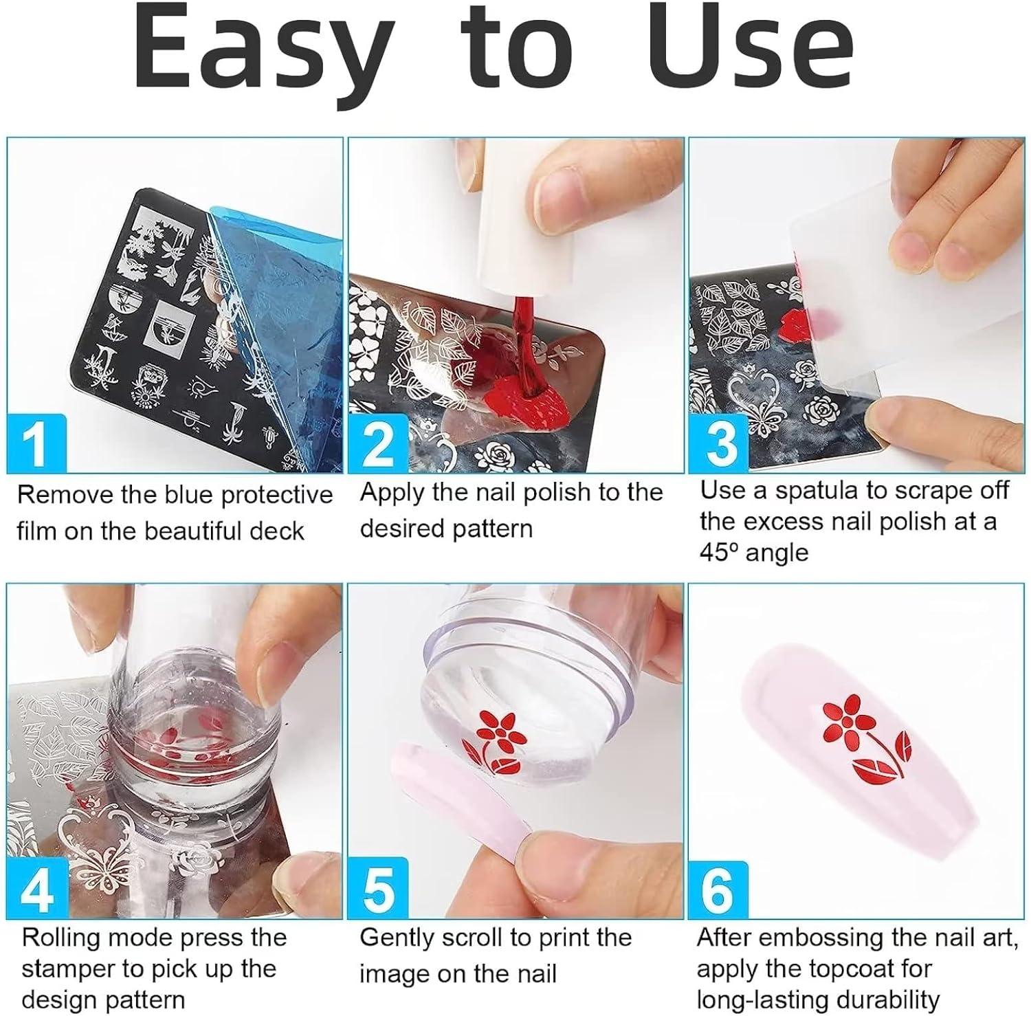 OUBFUUY Christmas Nail Stamp Plates Nails Art Stamping Plates Festival ...