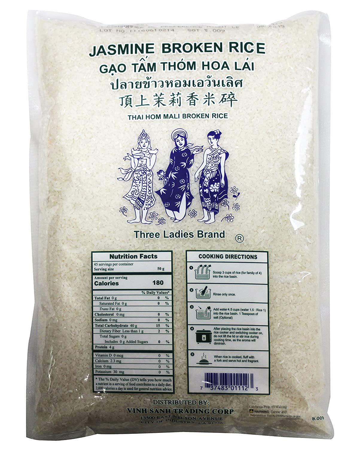 Three Ladies Jasmine Broken Rice - 5 lbs (1 Bag) | Buy Now with Express ...