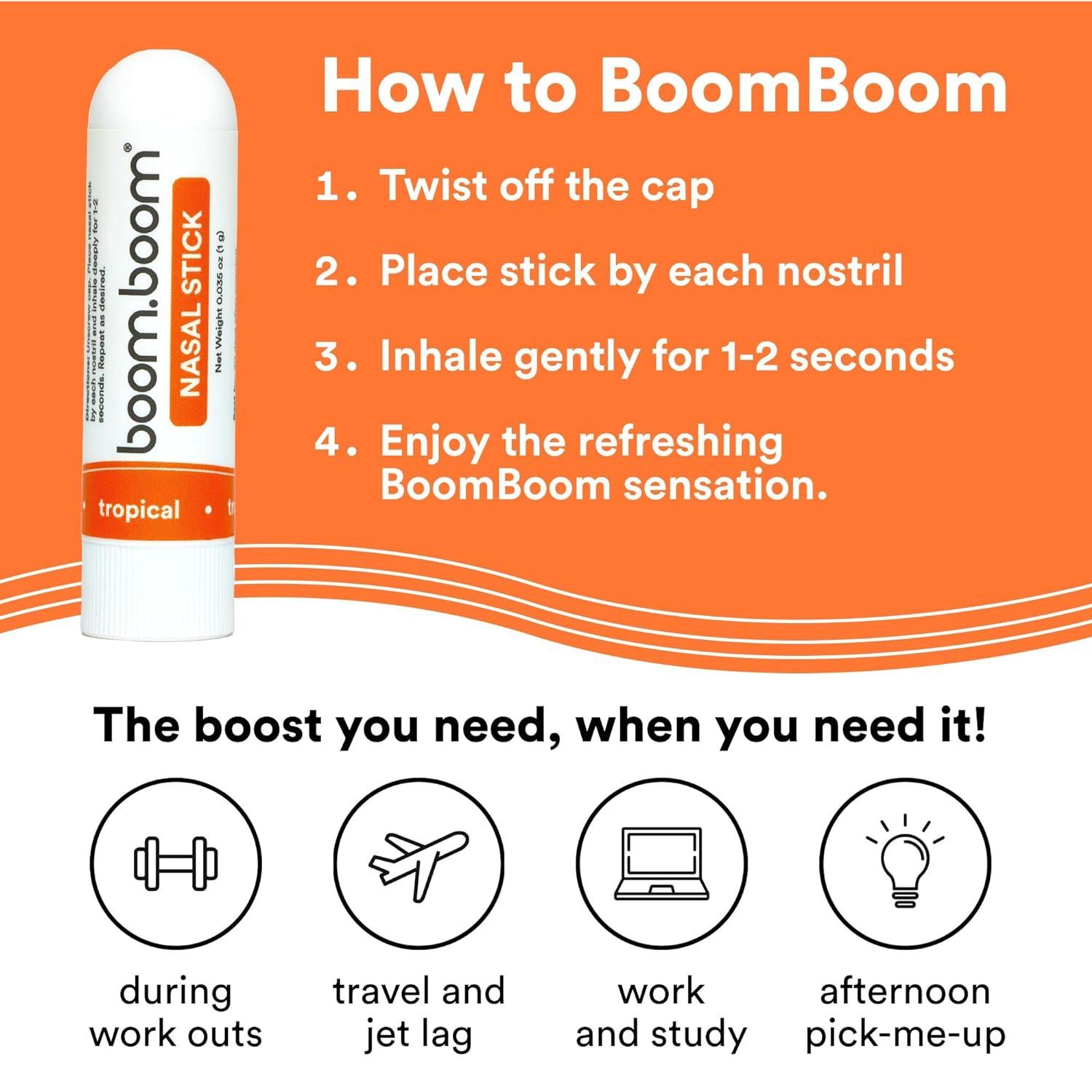 BoomBoom Nasal Stick (3 Pack) - Enhances Breathing & Focus | Tropical ...