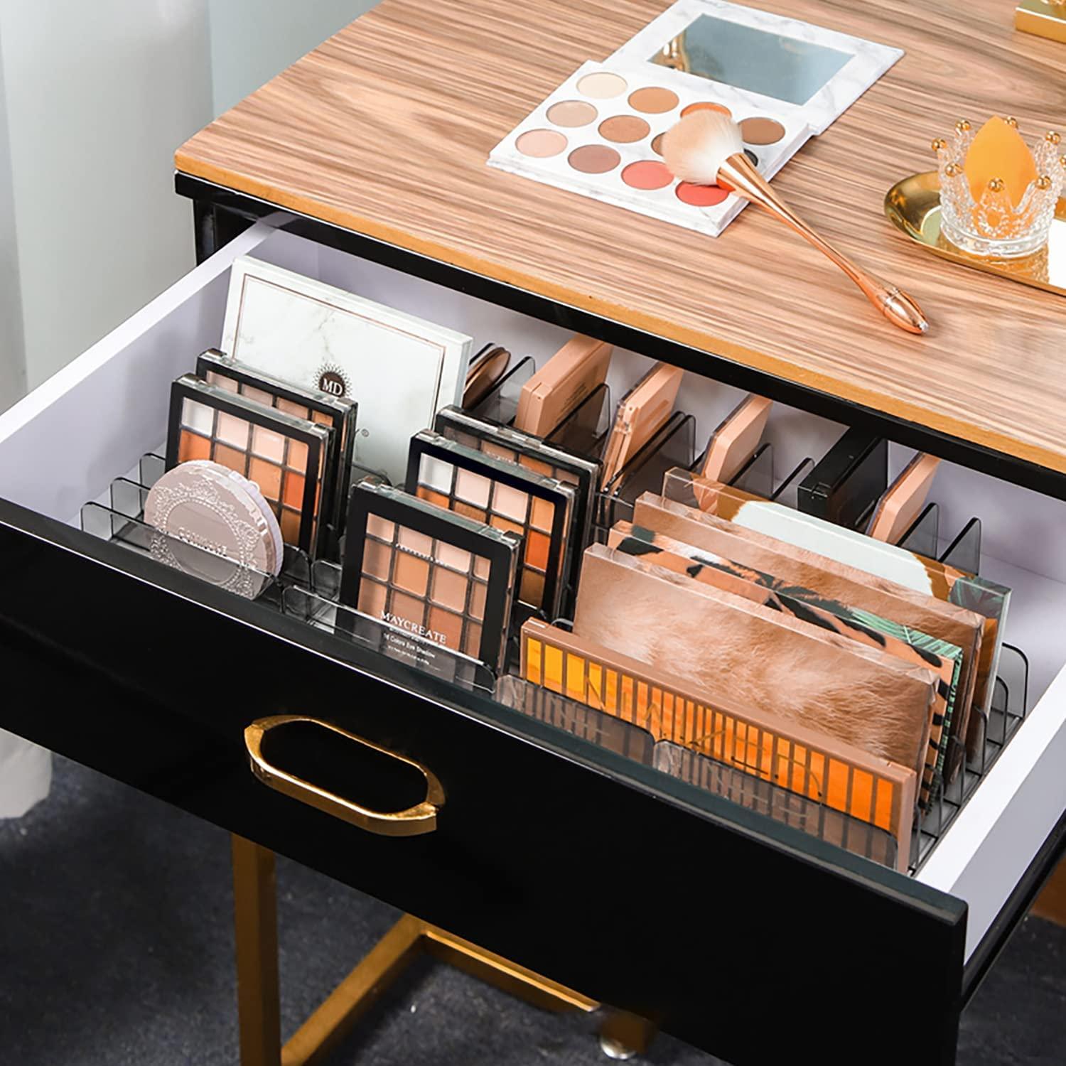 JessCat Small Grey Makeup Palette Organizer - Plastic Cosmetic Storage ...