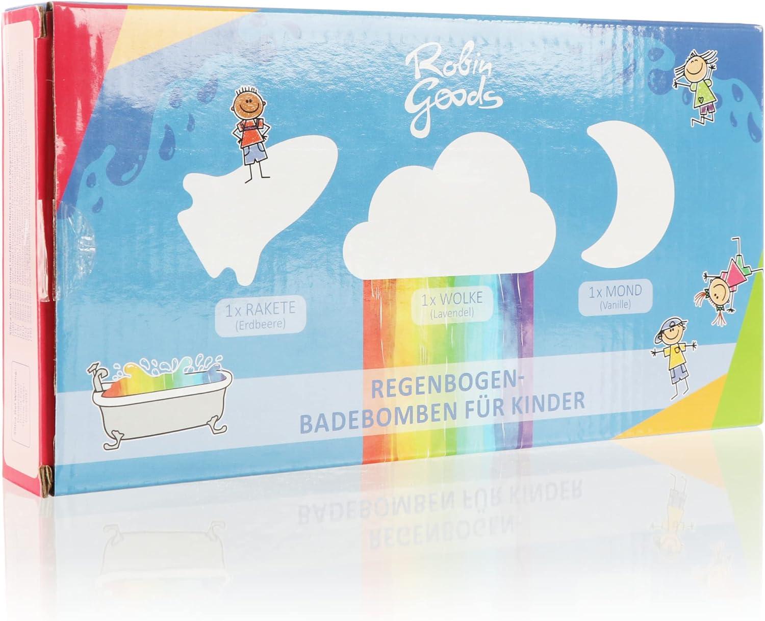 Robin Goods 3x Colorful Bath Bombs for Kids - Rocket Cloud & Moon ...