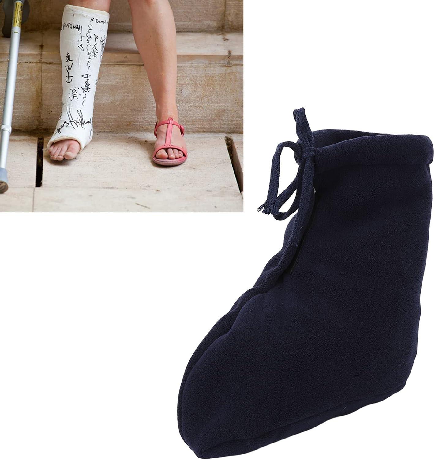 Sonew Adjustable Foot Cast Sock - Soft Thick White Plush Toe Cover for ...