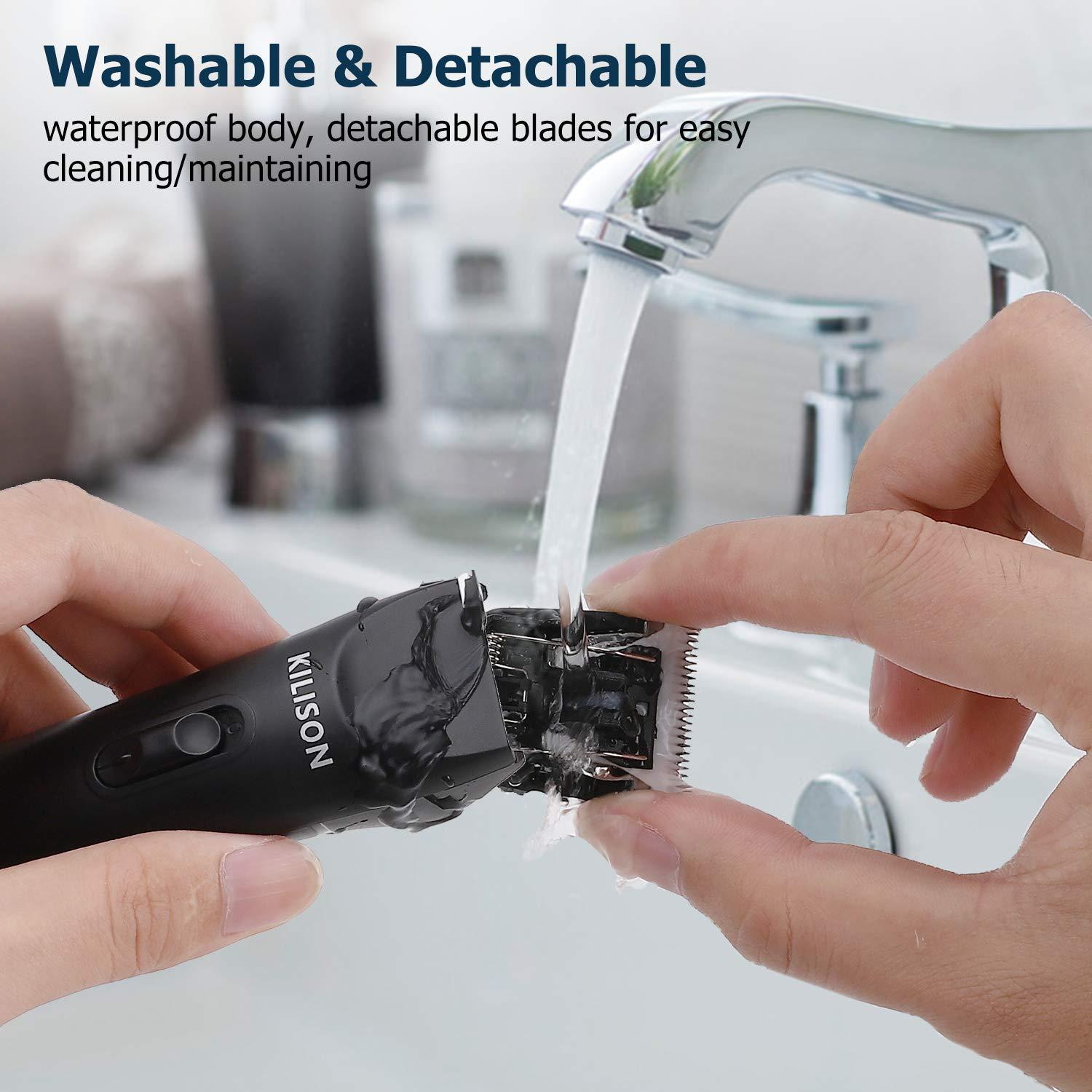 Kilison Men's Body Trimmer: Groin Hair Groomer with 2 Guide Combs and ...