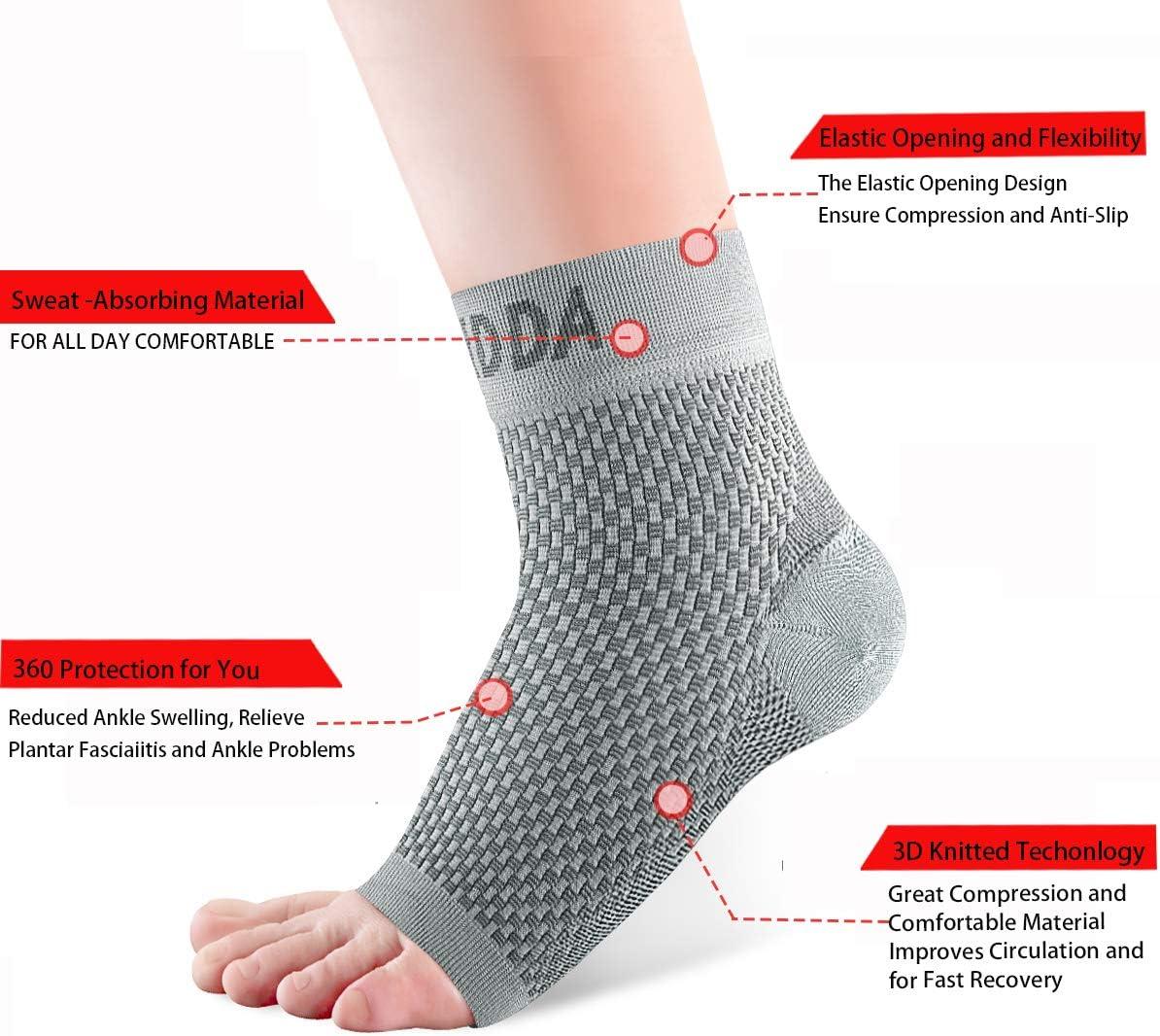 AVIDDA Plantar Fasciitis Compression Socks with Arch Support - Grey ...
