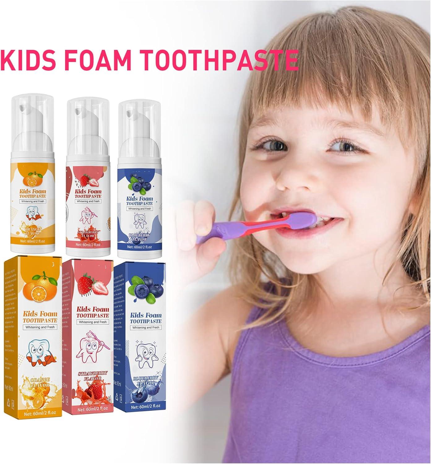 Buy 60ml Kids Foam Toothpaste - Low Fluoride Strawberry Flavor | Gentle ...