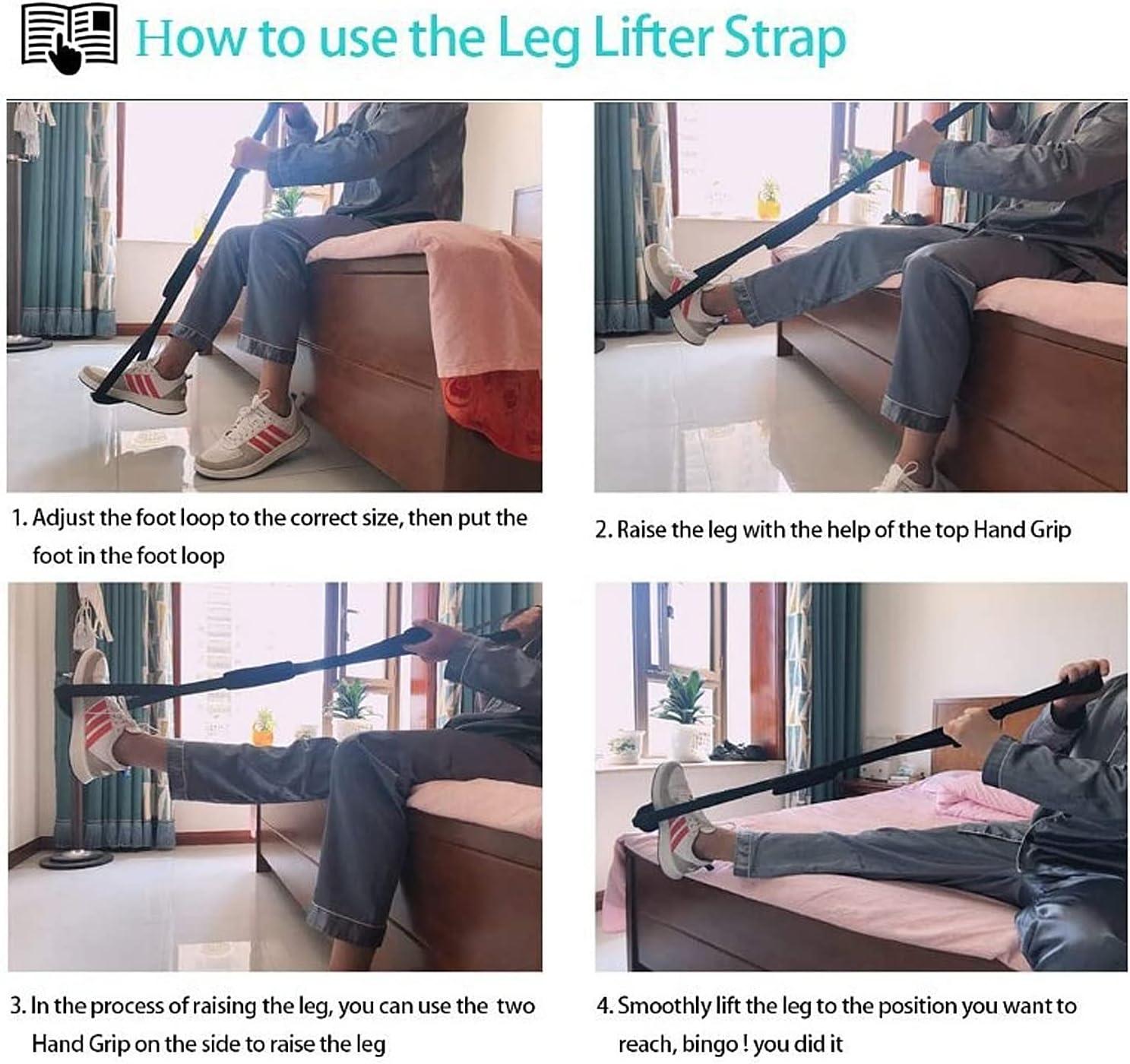 Leg Lifter Strap Foot Lifter & Hand Grip Mobility Lift Leg Raiser Aids ...