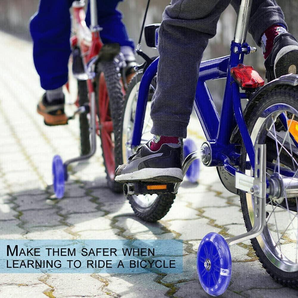 Bicycle Training Wheels with LED Flash, Blue - 1 Pair | For 12-20 inch ...