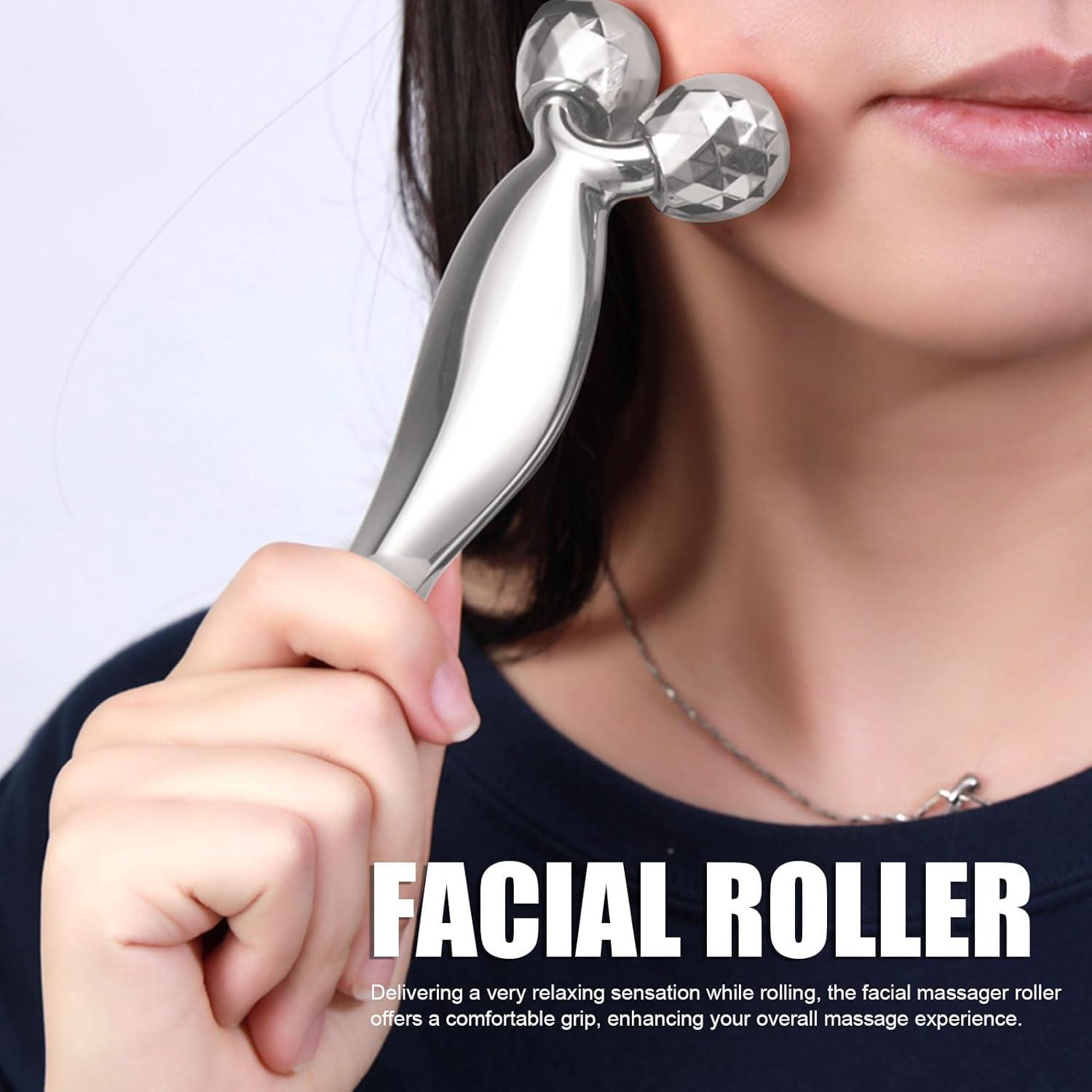 3D Facial Massager Roller - Double Ball Skin Care Tool for Face ...