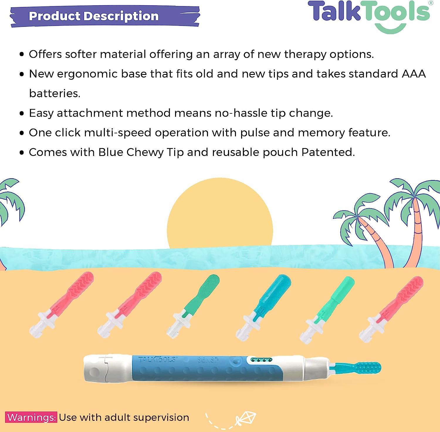 Sensi Oral Sensory Therapy Tool - Ocean Blue | TalkTools Sensi with 7 Jaw Tips | Buy Now with ...