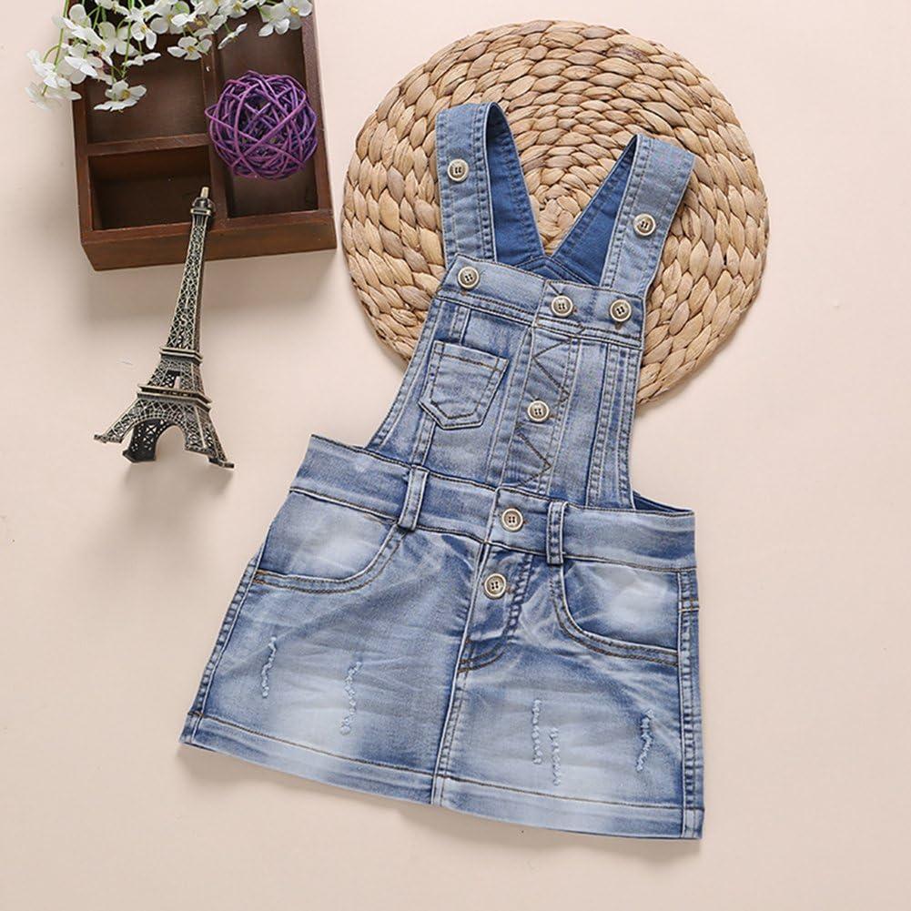 KIDSCOOL SPACE Baby Denim Overalls Dress | Little Girls Jean Jumper ...