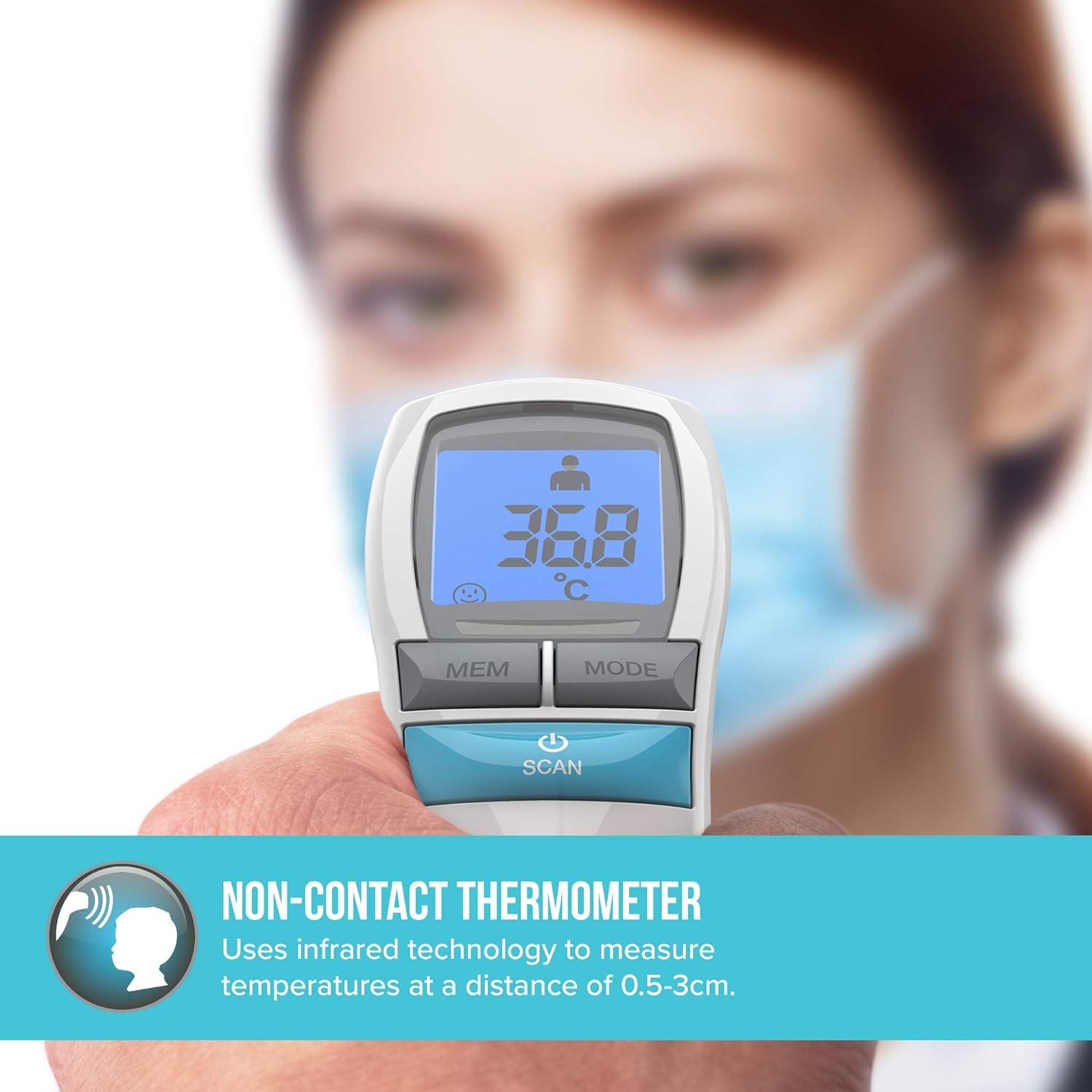 HoMedics No Touch Infrared Thermometer - Non-Contact Forehead Temperature Reader | Instant ...