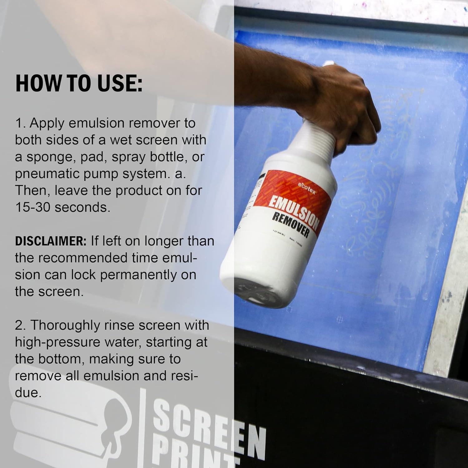 Ecotex Screen Printing Emulsion Remover (Pint - 16oz.) - Photo Emulsion ...