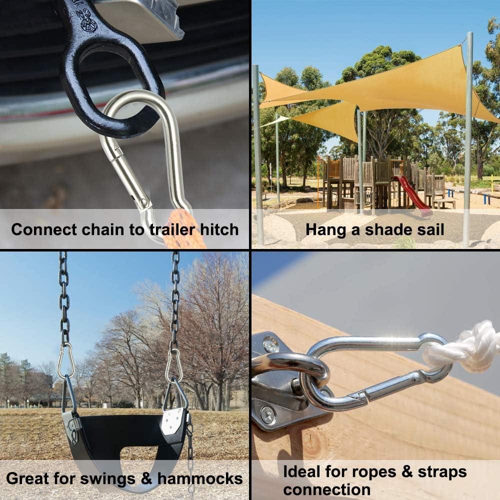 Rtudan 4 Stainless Steel Spring Snap Hook Carabiner - Heavy Duty Clip ...