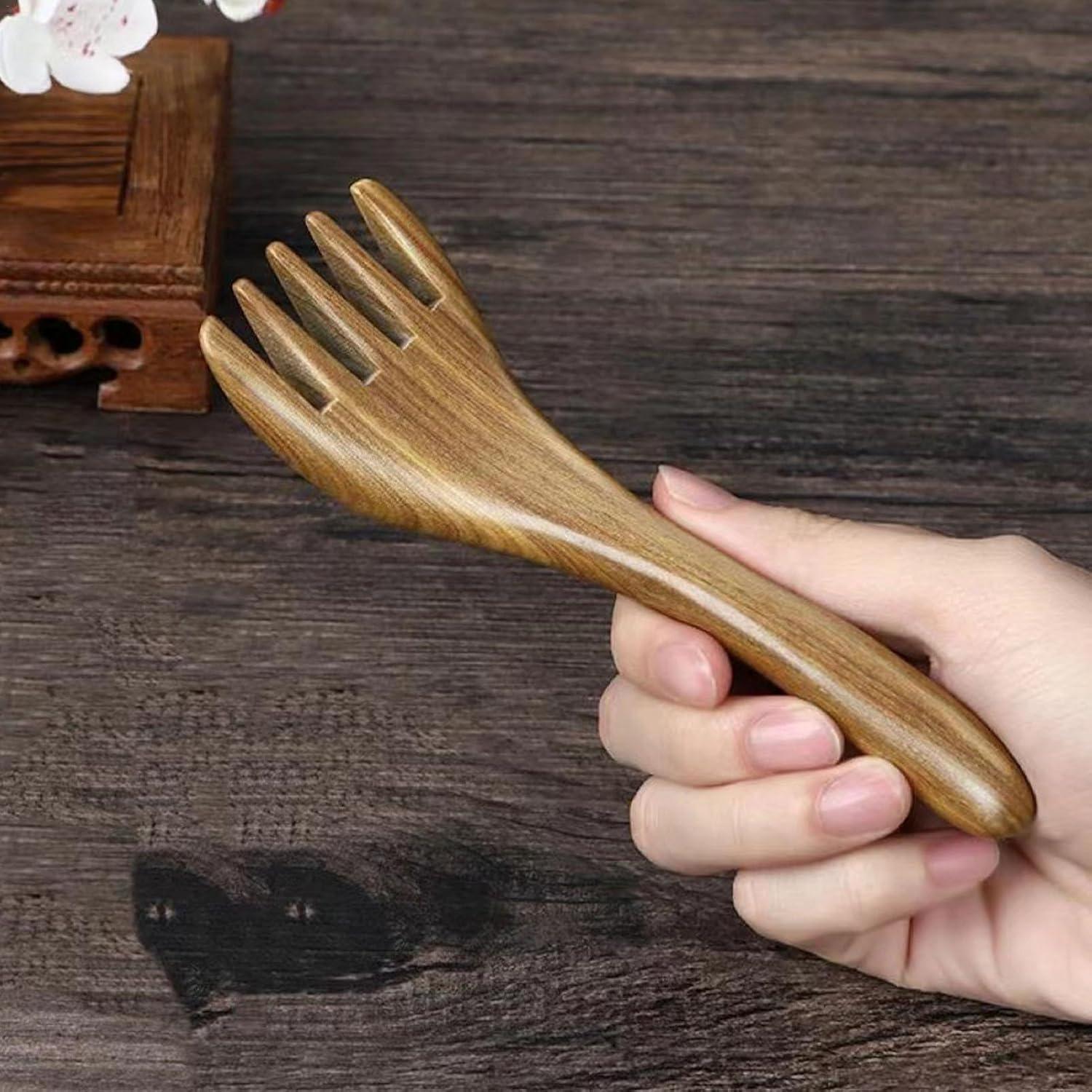Wooden Massage Comb | Five-Claw Multifunction Head Massager for Scalp ...