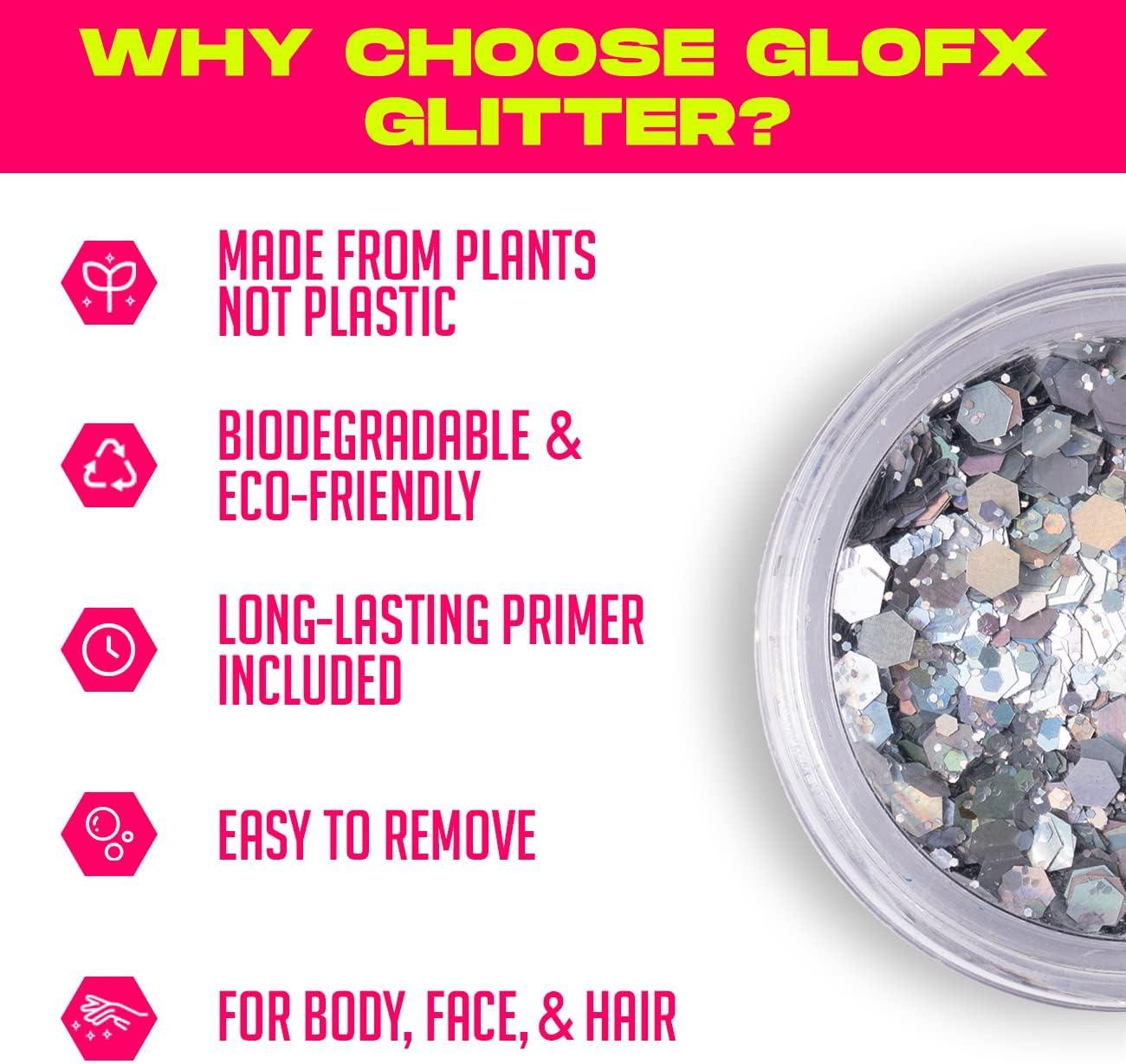 GloFX Biodegradable Makeup Glitter 4 Pack for Hair, Face & Body ...