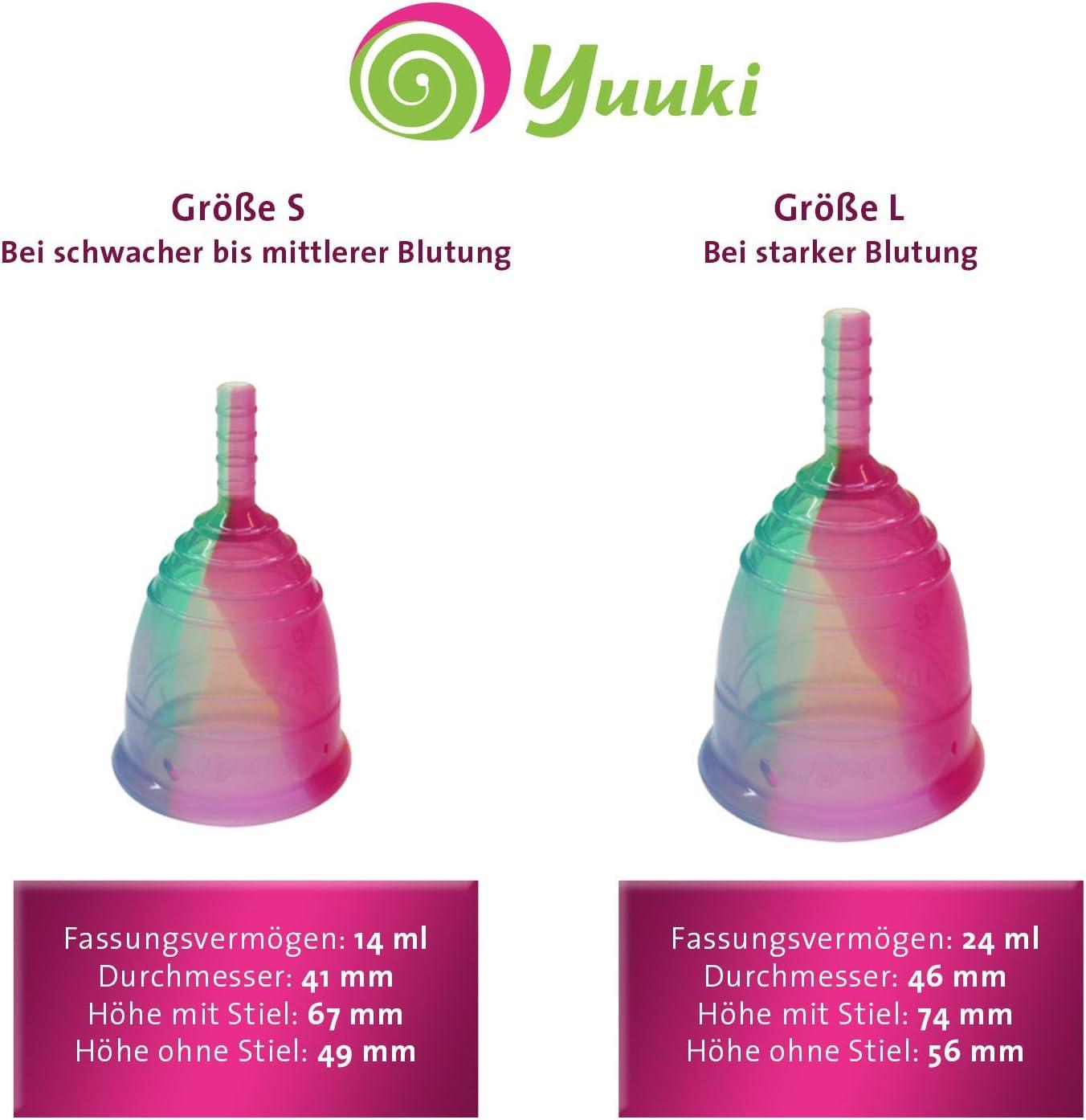 Menstrual Cup YUUKI Soft Rainbow Line Large - Medical Silicone with ...