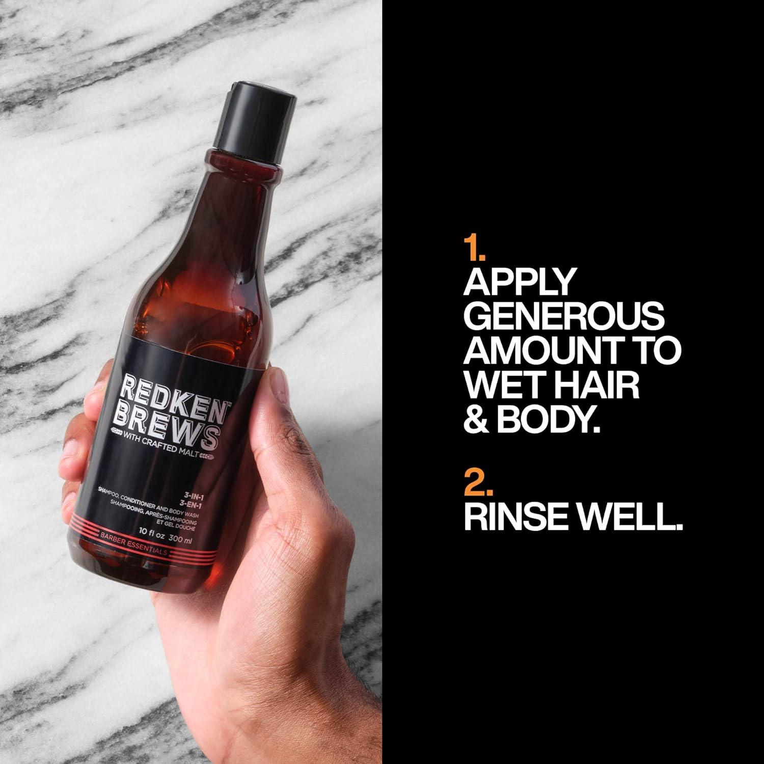 REDKEN Brews Men's 3-In-1 Shampoo 300 ml - Cleanse and Soften Hair ...