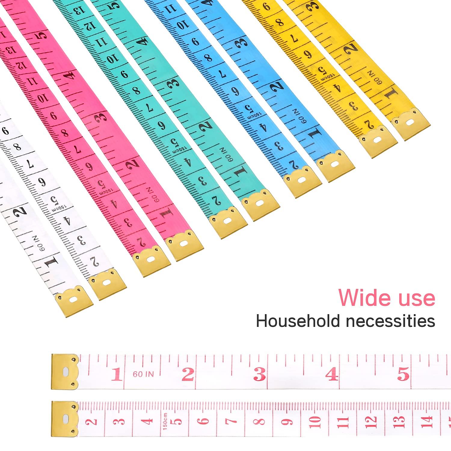 Akstore 12 PCS Soft Tape Measures Double-Scale 60-Inch/150cm Soft Tape ...