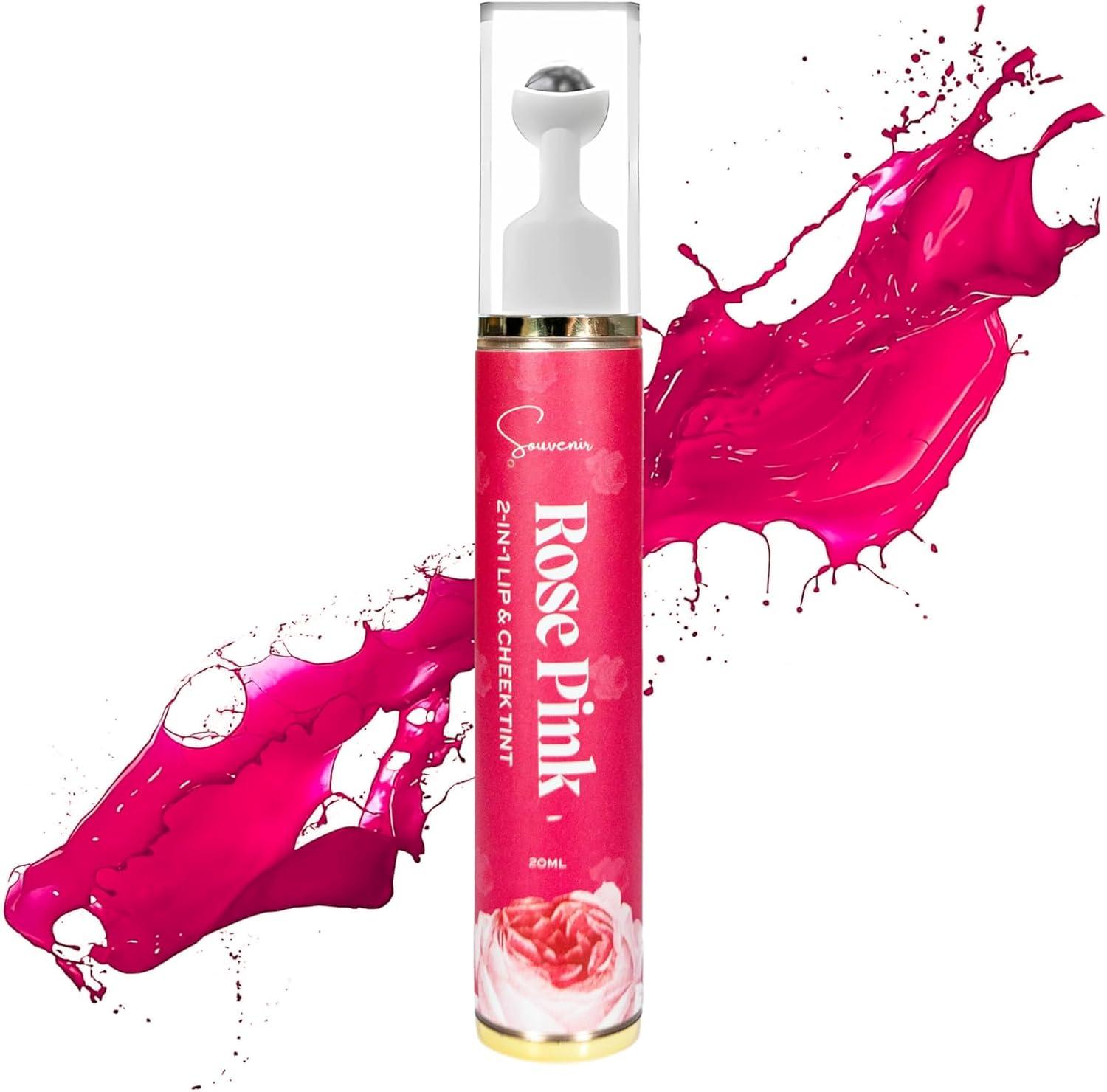 Souvenir Rose Pink 2-in-1 Lip and Cheek Tint | Vibrant Stain with ...