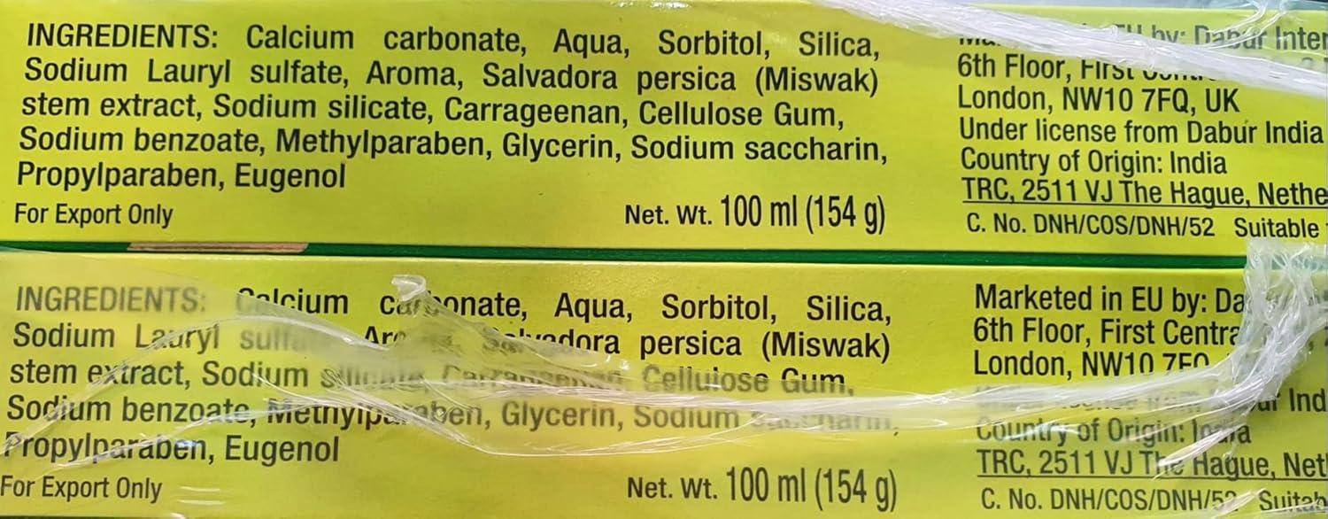 meswak toothpaste ingredients