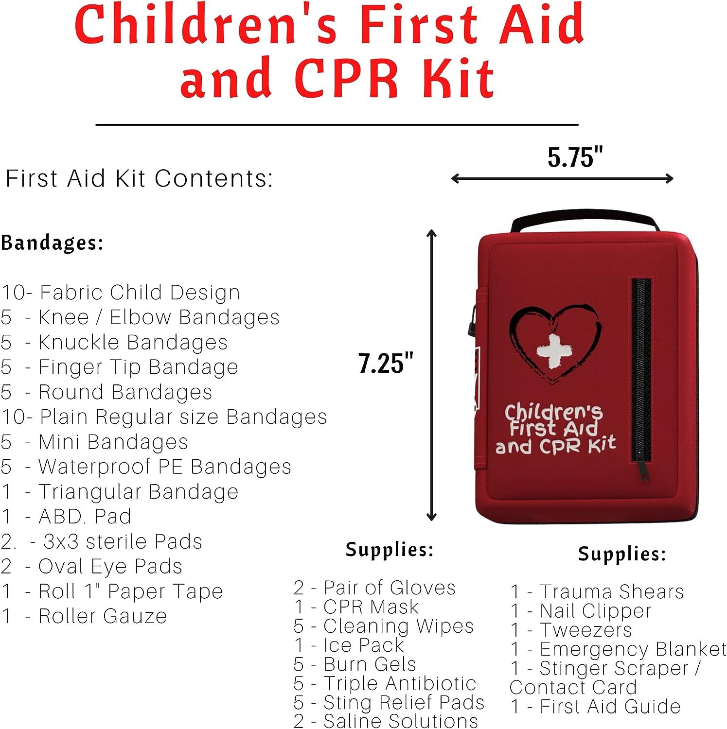 Large Children's First Aid & CPR Kit - Essential Safety Gear for Kids ...