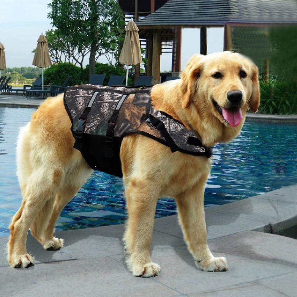 XXL Camouflage Dog Life Jacket | Swimming Safety Coat & Vest for Small ...
