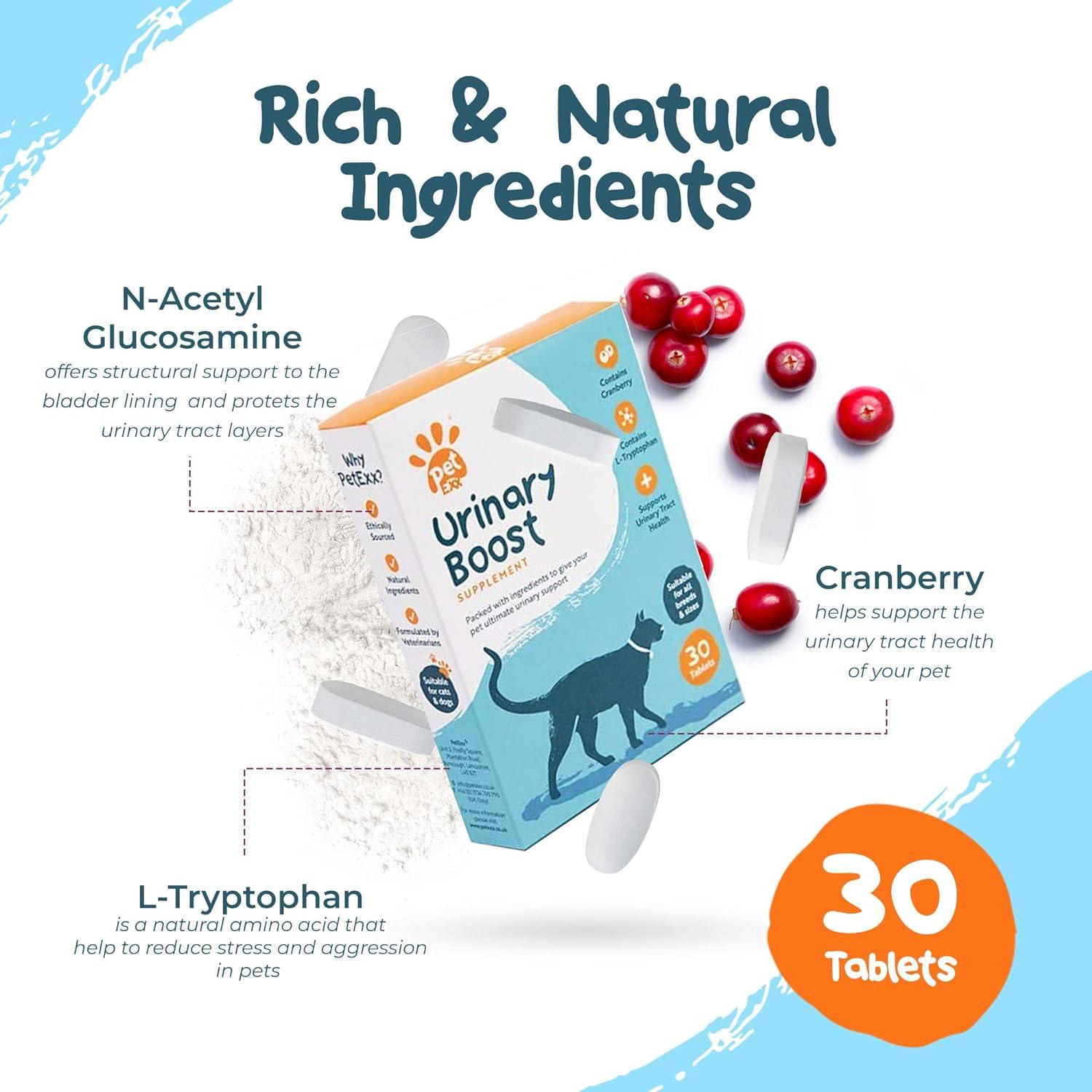 PetExx Urinary Boost 30 Tablets - UTI & Cystitis Treatment for Cats ...