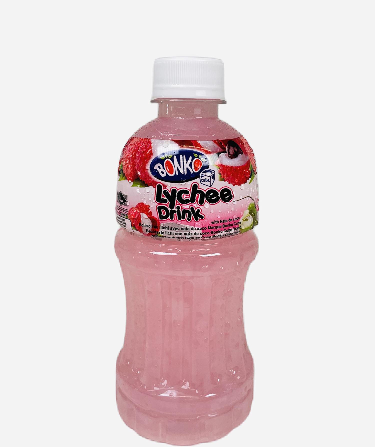 Bonko Lychee Drink with NATA de Coco 320ml (6 Bottles) - Refreshing ...