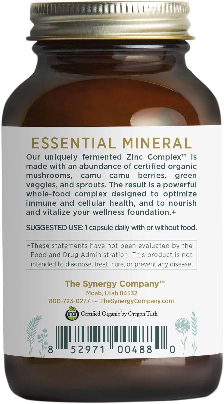 Pure Synergy Zinc Complex - 60 Capsules - Organic Zinc Supplement with ...