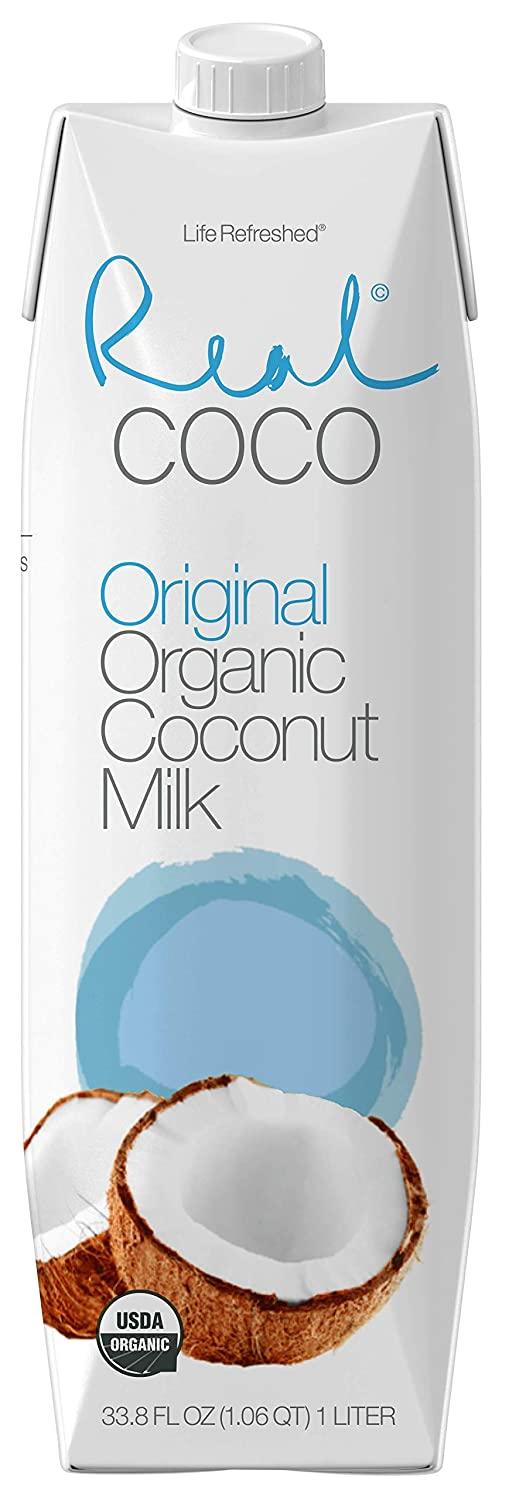 Real Coco Organic Original Coconut Milk Beverage 1L (6-Pack) - USDA ...