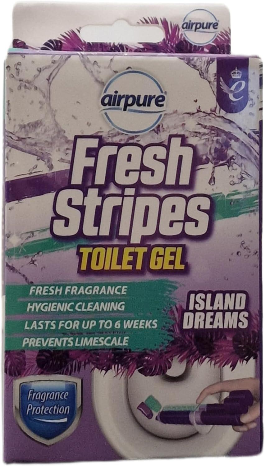 Airpure Fresh Stripes Toilet Gel - Hygienic Cleaning Limescale ...