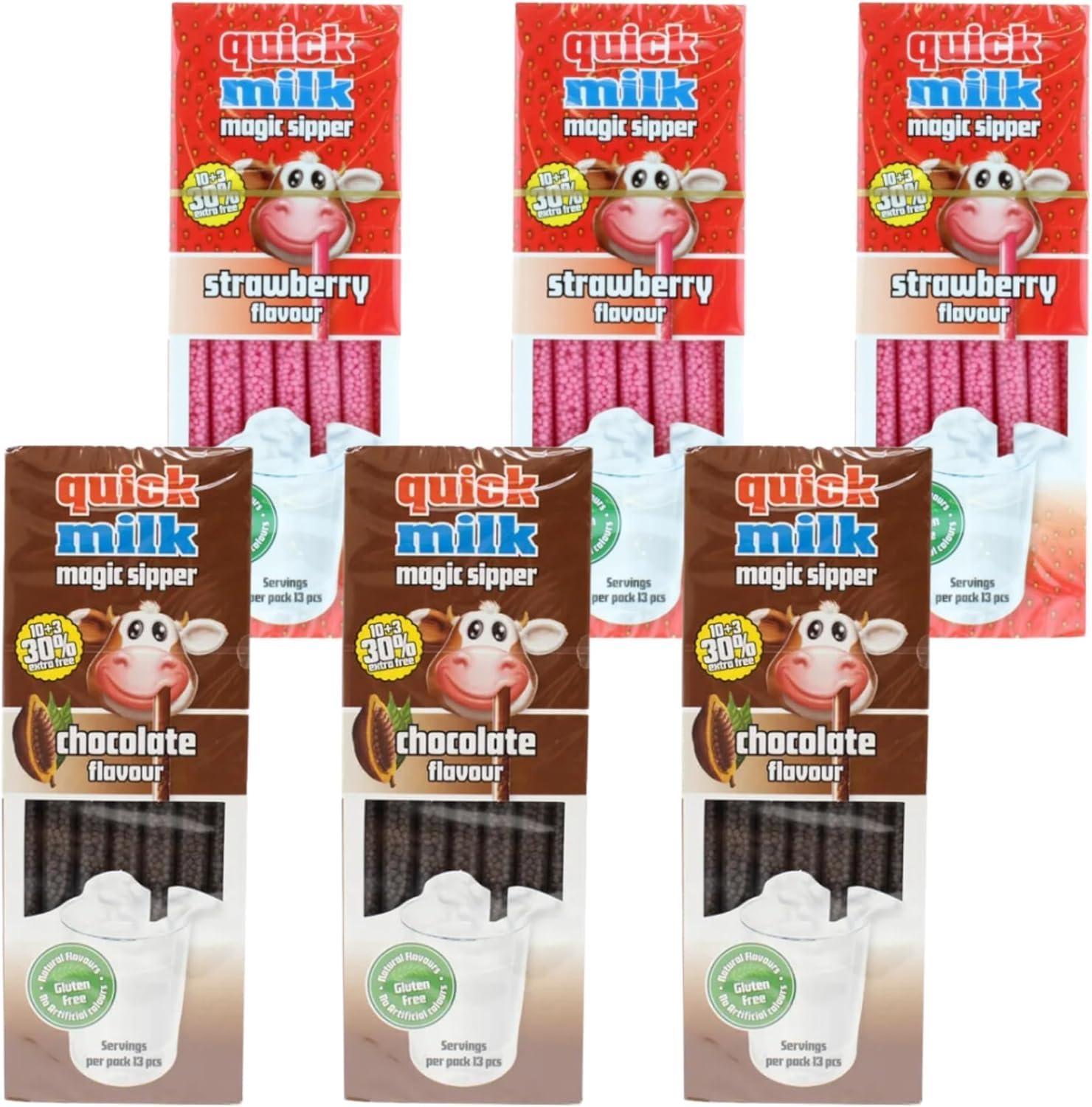 Dr Moo Quick Milk Straw Set - 78 Flavored Straws for Kids: 3X Chocolate ...