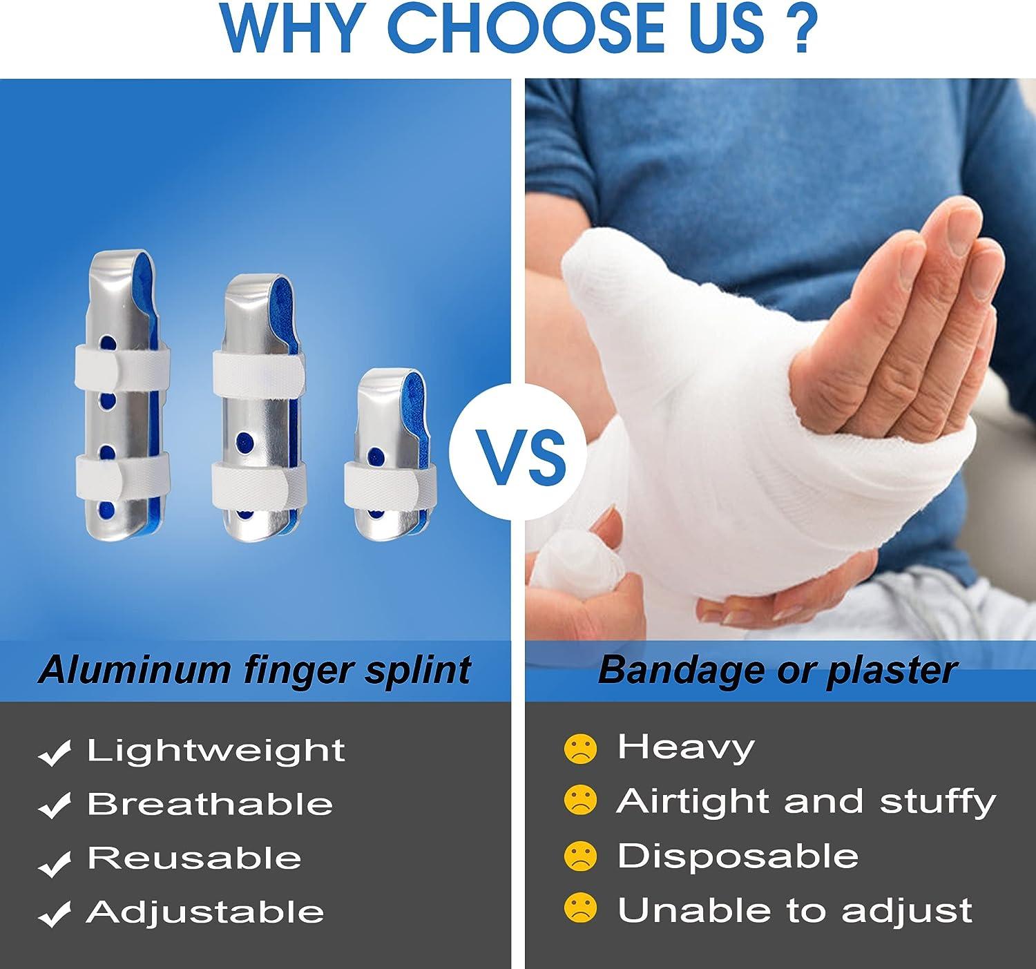 BRMDT Finger Splints - Adjustable Aluminum Thumb Splint for Broken ...