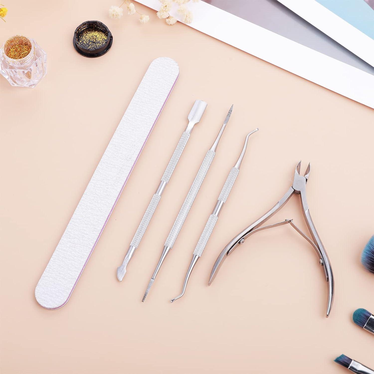 Lusofie 5Pcs Cuticle Nipper Trimmer Set | Stainless Steel Manicure ...