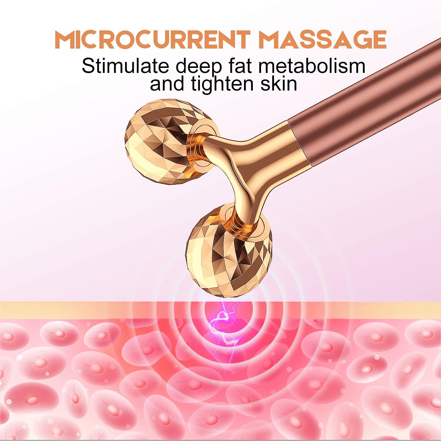 2 in 1 Electric Face Massager Roller Kit for Skin Care - 3D Roller and ...