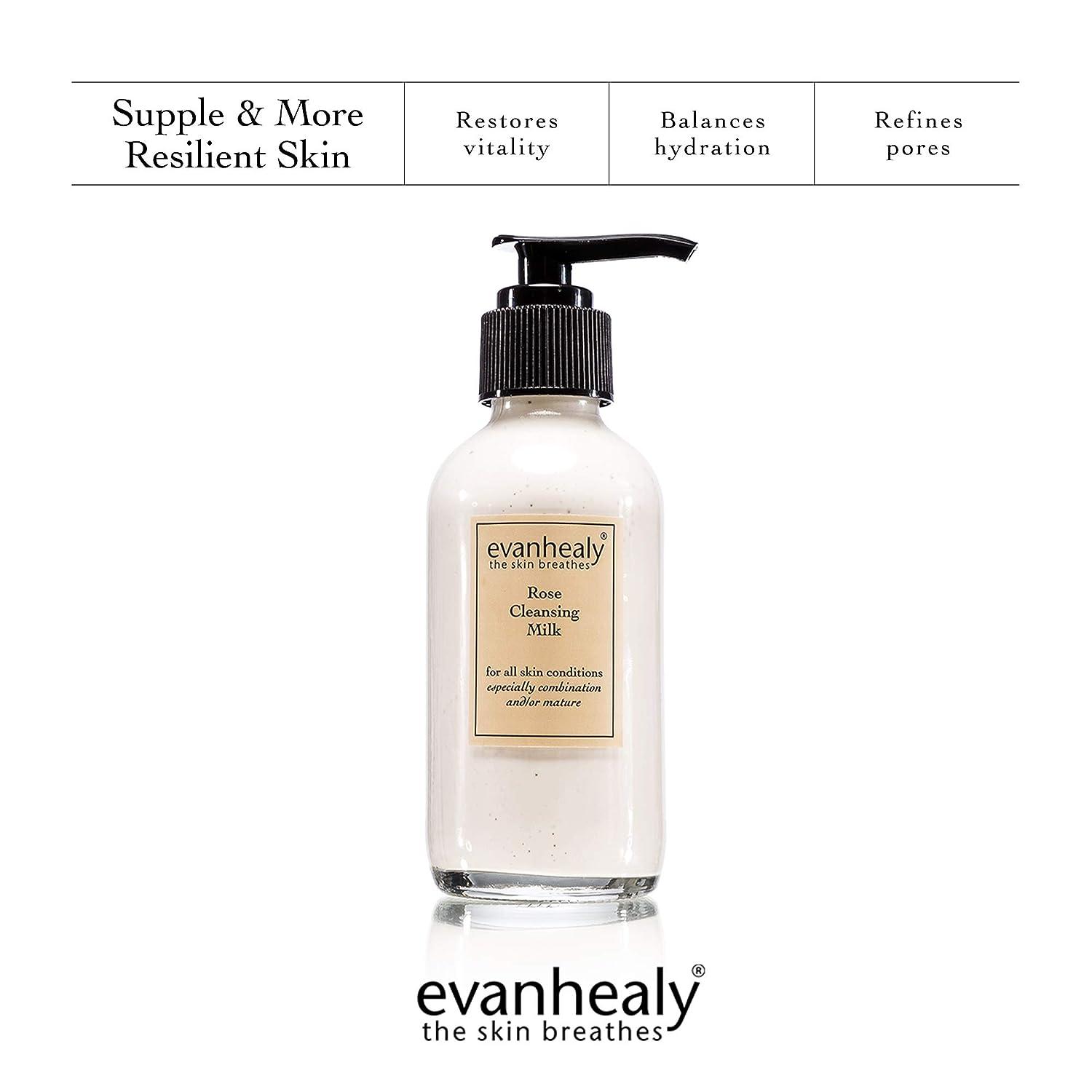evanhealy Rose Cleansing Milk - Gentle Facial Cleanser with Natural ...