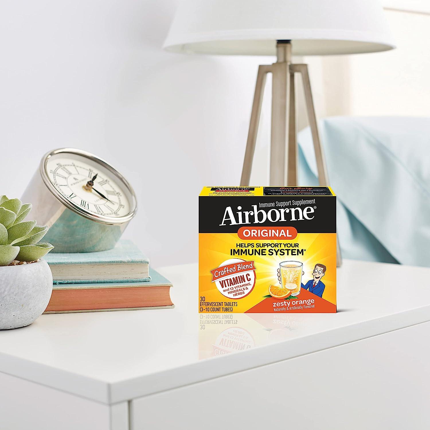 Airborne 1000mg Vitamin C with Zinc, Sugar-Free Immune Support ...