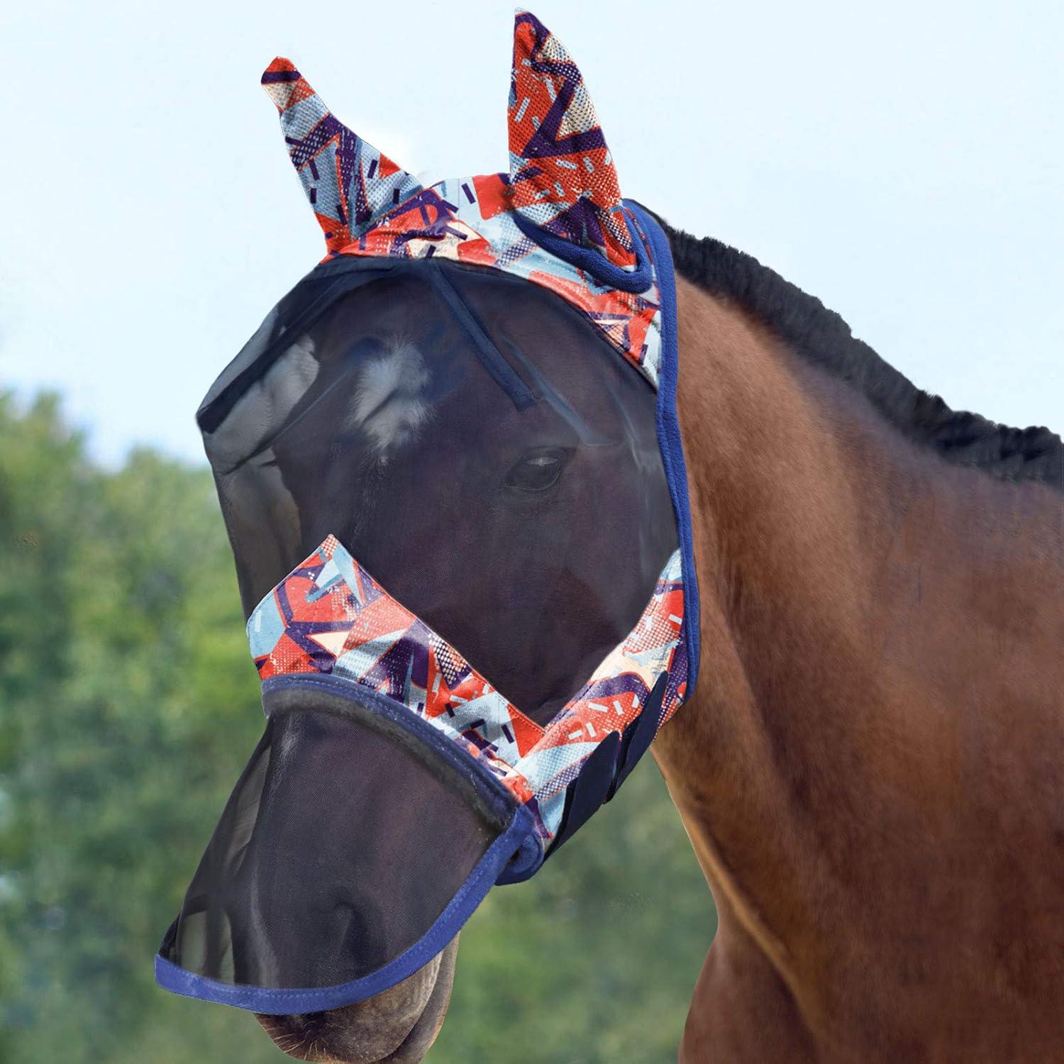 Harrison Howard CareMaster Long Nose Horse Fly Mask with Ears - UV ...