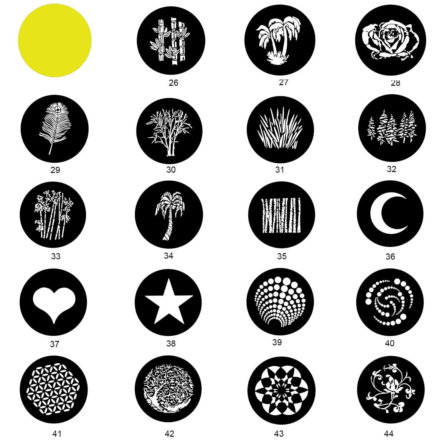 WELLMAKING G-40 Film Sheet GOBO Set for Snoot Conender Led Light ...