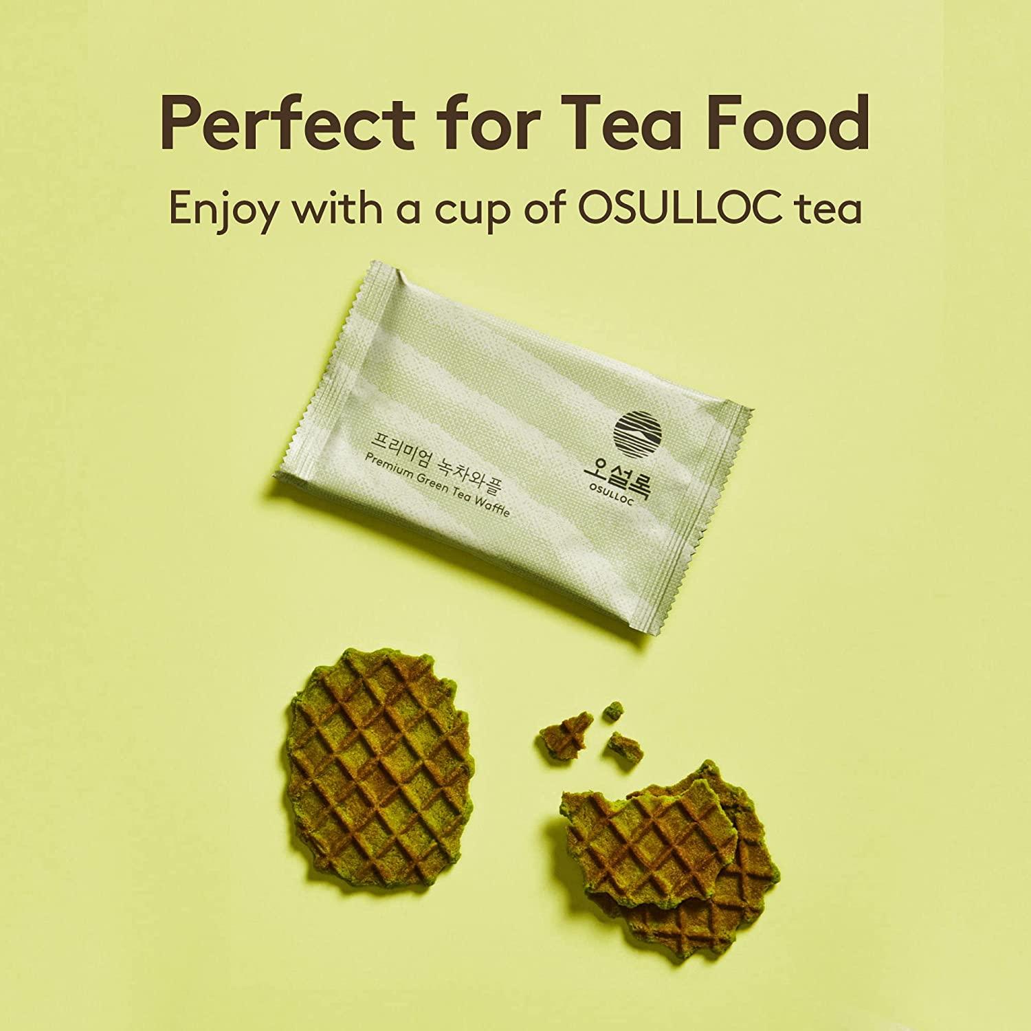 OSULLOC Green Tea Waffles (8 Count) - Korean Matcha Flavored Snacks ...