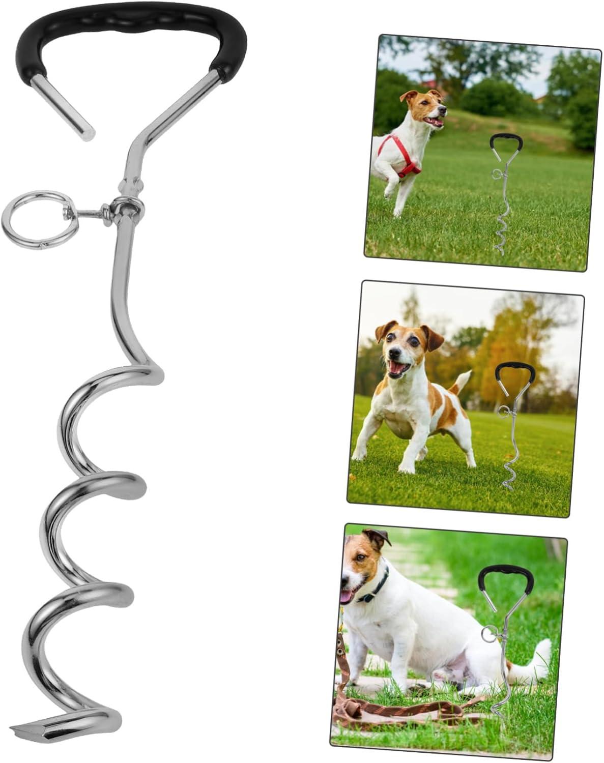 Milist Dogs Pile Floor Anchor: Durable Metal Spiral Dog Tie-Out Stake ...