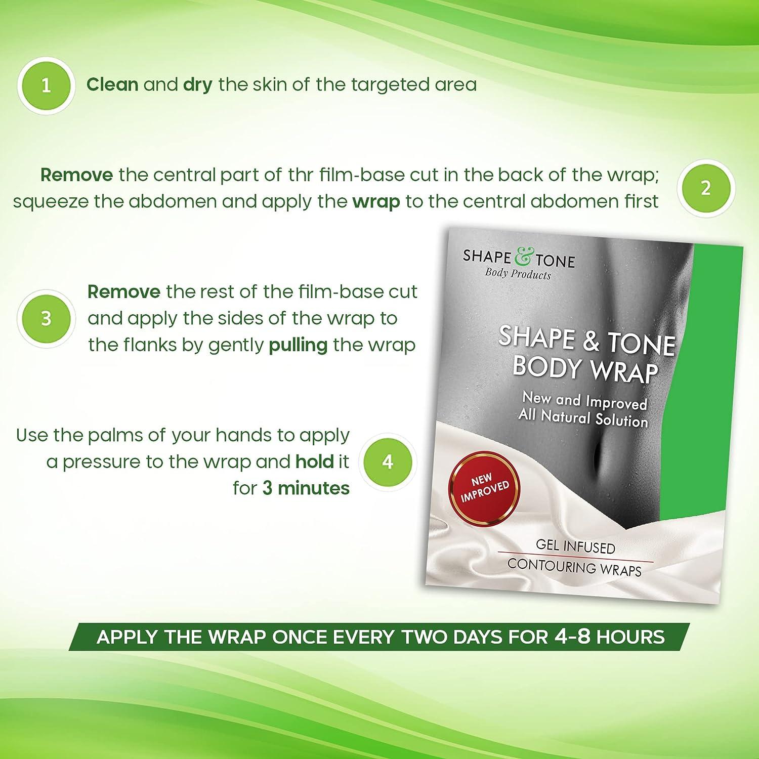 Shape & Tone Moisturizing Body Wrap - All Natural Body Applicator (5 Wraps) | Buy Now with ...