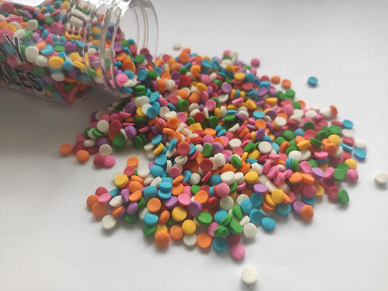 Edible Rainbow Round Slices | Colorful Dessert Sprinkles for Cakes ...