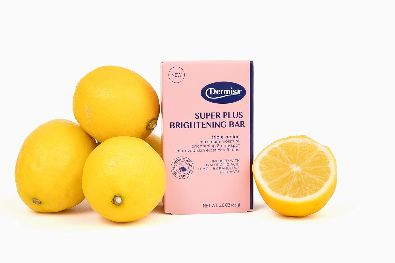 Dermisa Super Plus Brightening Bar with Hyaluronic Acid, Lemon ...