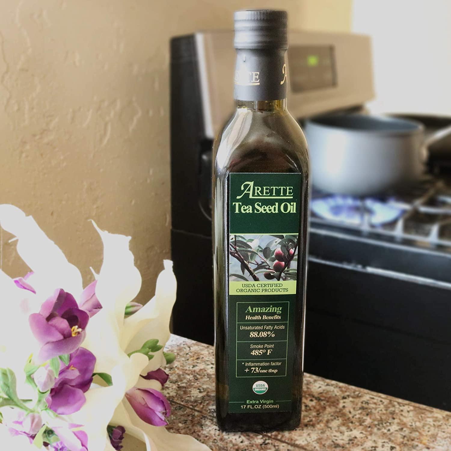 Arette Organic Tea Seed Oil (USDA Certified) Extra Virgin No Flavor ...